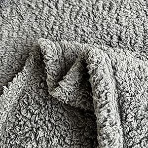 NEWCOSPLAY Sherpa Fleece Throw Blanket Plush Fluffy Cozy Lightweight Blanket for Bed Sofa Couch Travel (Grey, Twin(60"x80"))