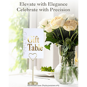 ElegaAura 32 Pcs Wedding Table Numbers, Gold Table Numbers for Wedding Reception, Double Sided Foil Number Cards 1-30 + Head & Gift Table, 4x6 in Table Signs for Restaurant, Baby Shower, Party, Event