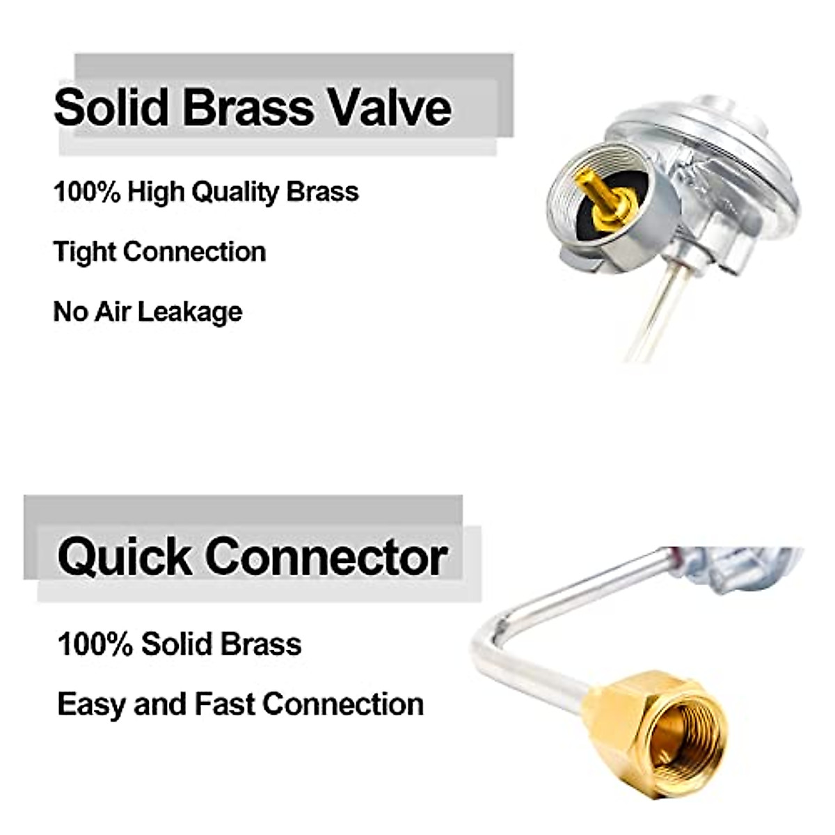 Camping Stove Regulator with 3/8" Female Flare Nut, 1lb to 20lb Propane Adapter, Camping Grill Stove Parts for Heaters, Smokers, Cooker, Fire Pit, Burner, Smokers, Fryers