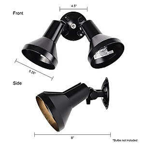 Nuvo Lighting SF77/701 Two Light Outdoor Heavy Duty Cast Aluminum Durable Weather Proof Security Flood Light, Black