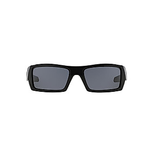 Oakley GASCAN OO9014 Sunglasses for Men + Vision Group Accessories Bundle (Polished Black/Grey (03-471), 60, Millimeters)