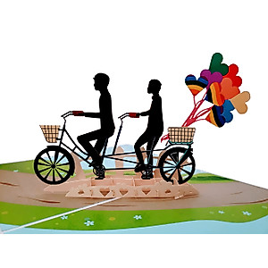 iGifts And Cards Gay Happy Fun Day 3D Pop Up Greeting Card - Valentine's Day, Fathers' Day, Romantic, Engagement, Anniversary, Wedding, Pride, Lovers, Grooms, Couple, Men, Boyfriend, LGBT