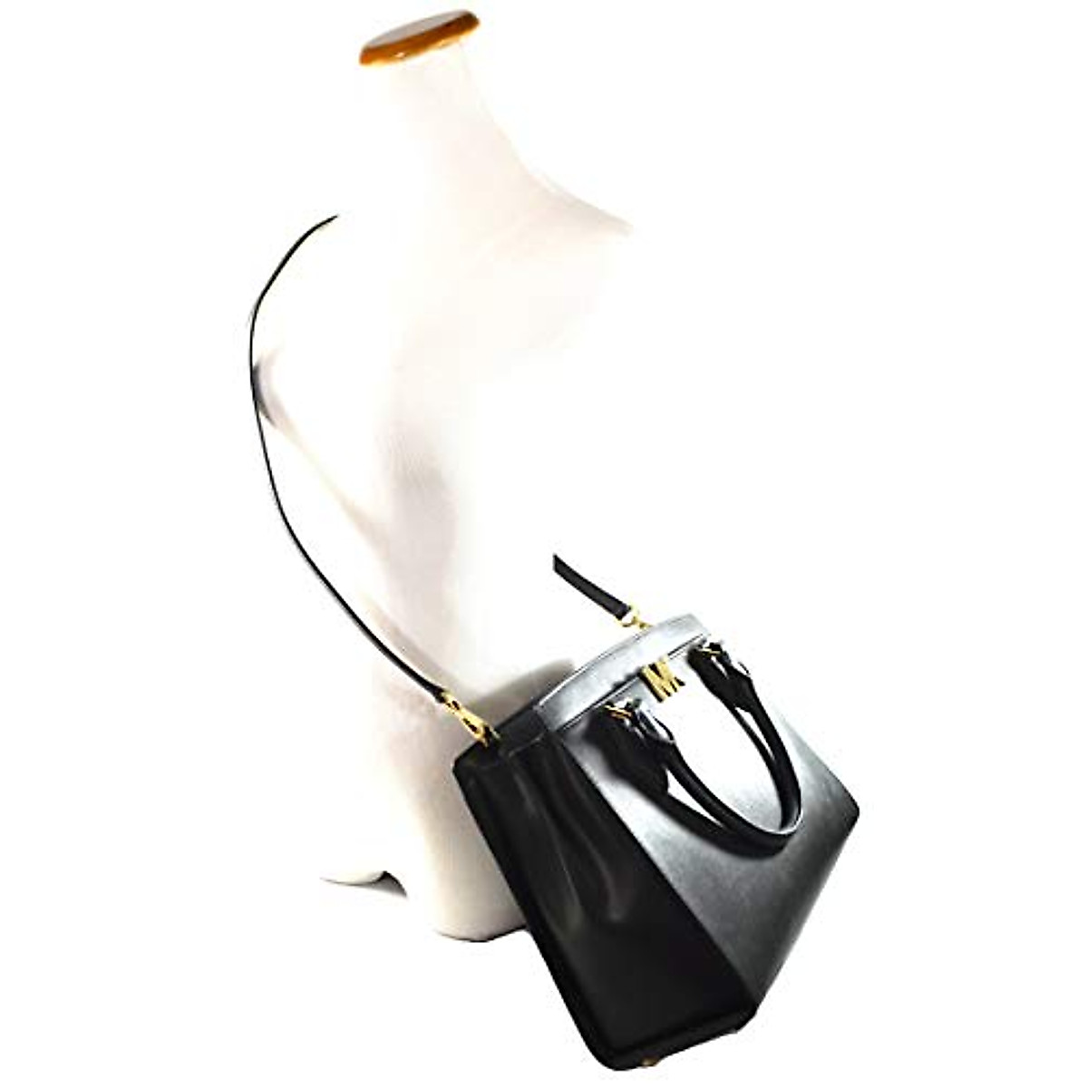 Michael Kors Women's Mott Large Satchel Convertible Crossbody Bag Purse Handbag (Black)