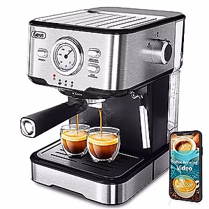 Gevi Espresso Machine, Espresso Maker with Milk Frother Steam Wand, Compact Espresso Super Automatic Espresso Machines for home with 34oz Removable Water Tank for Cappuccino, Latte