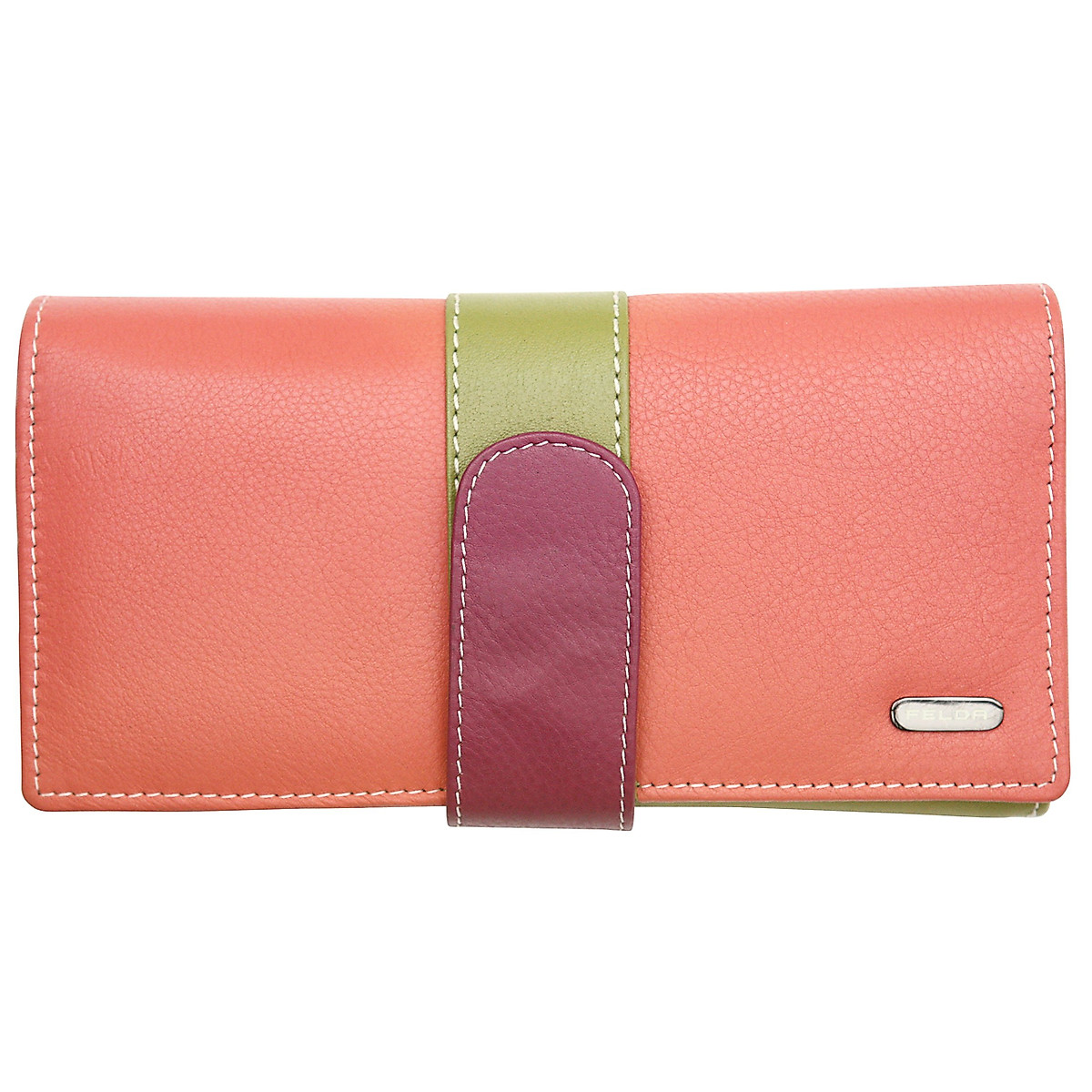 Felda Genuine Leather Ladies Purse Wallet - Large With 25 Card Slots