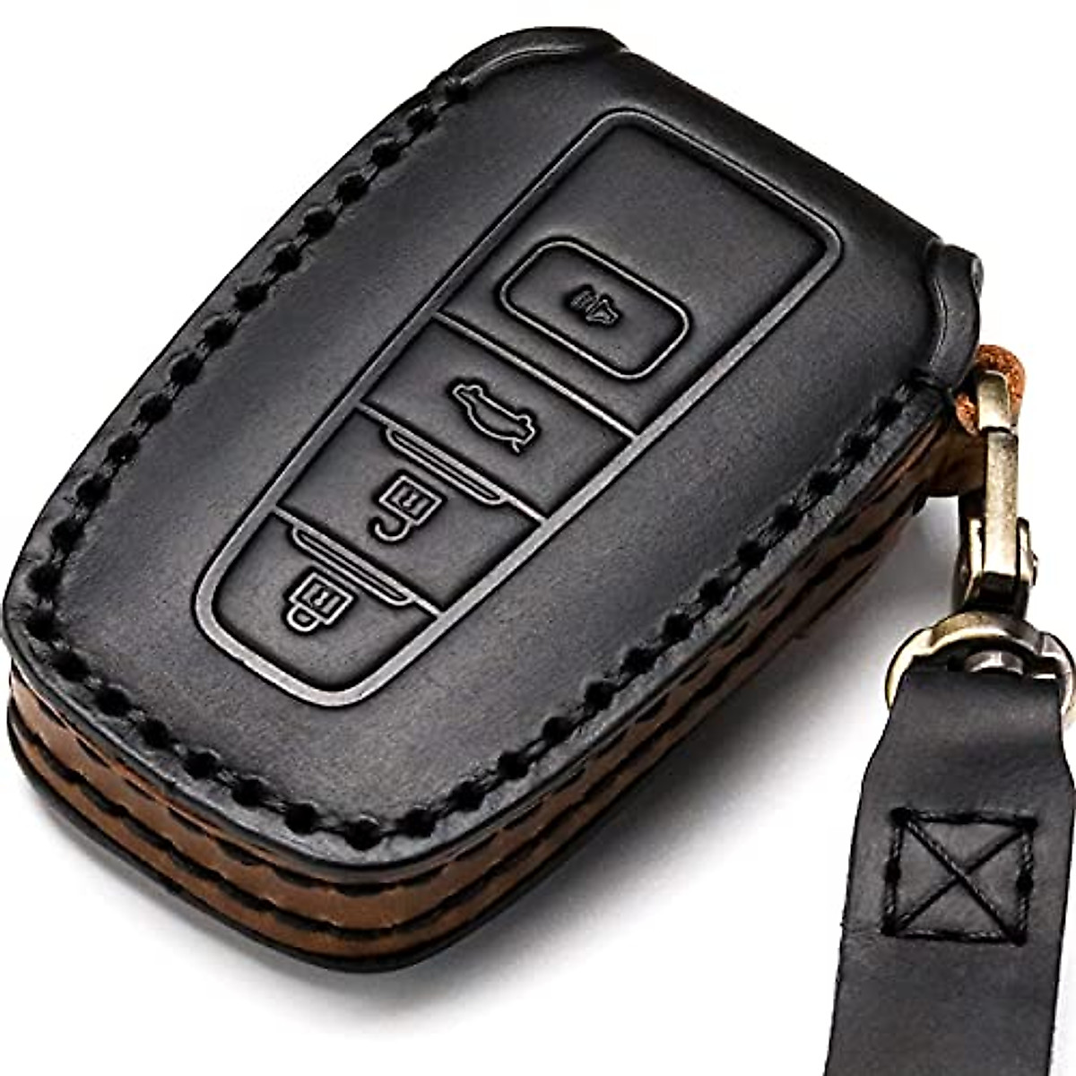 ZiHafate Car Key Fob Cover Case Compatible with Toyota Keyless Remote Control 2022、2021、2020、2019、2018、2017、2016 RAV4 Camry Corolla Avalon Tacoma Highlander 4Runner Tundra Prius Prado etc. （AN-Black）…