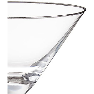 Sister.ly Drinkware, Rhinestone Studded Bling Martini Glasses Set of 2 with Gold Rim, 10 oz. Cocktail Glasses and Silver-Plated Cocktail Picks