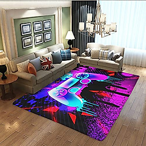 Large Game Area Rugs 3D Gamer Carpet Decor Game Printed Living Room Mat Bedroom Controller Player Boys Gifts Home Non-Slip Crystal Floor Polyester Mat 19.7x31.5inch