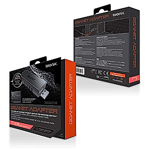 Bionik Giganet Adapter USB 3.0 to Wired Ethernet: Compatible with Nintendo Switch, Fully Hidden In-Dock Size, Gigabit 10/100/1000 LAN Port, High Airflow Grill Pattern