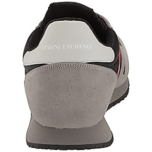 A|X ARMANI EXCHANGE Men's Retro Trainer Sneaker, Shark + Black, 12
