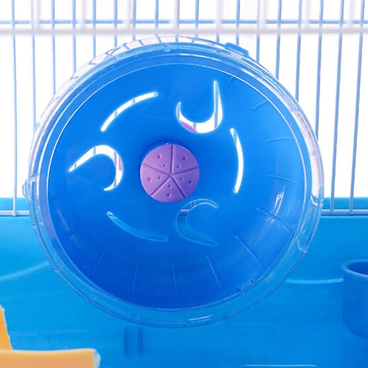 VOSAREA Hamster Cage Gerbil Haven Habitat Small Animal Cage Includes Play Slide Exercise Wheel Hamster Hide- Out Water Bottle (Light Blue)