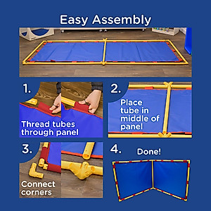 Children's Factory Big Screen Right Angle PlayPanel, Kids Room Divider, Classroom Privacy Screen, Blue