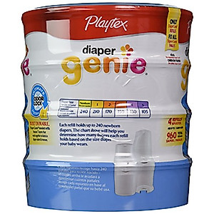 Playtex Diaper Genie Disposal System Refills, 240 Count (Pack of 4)