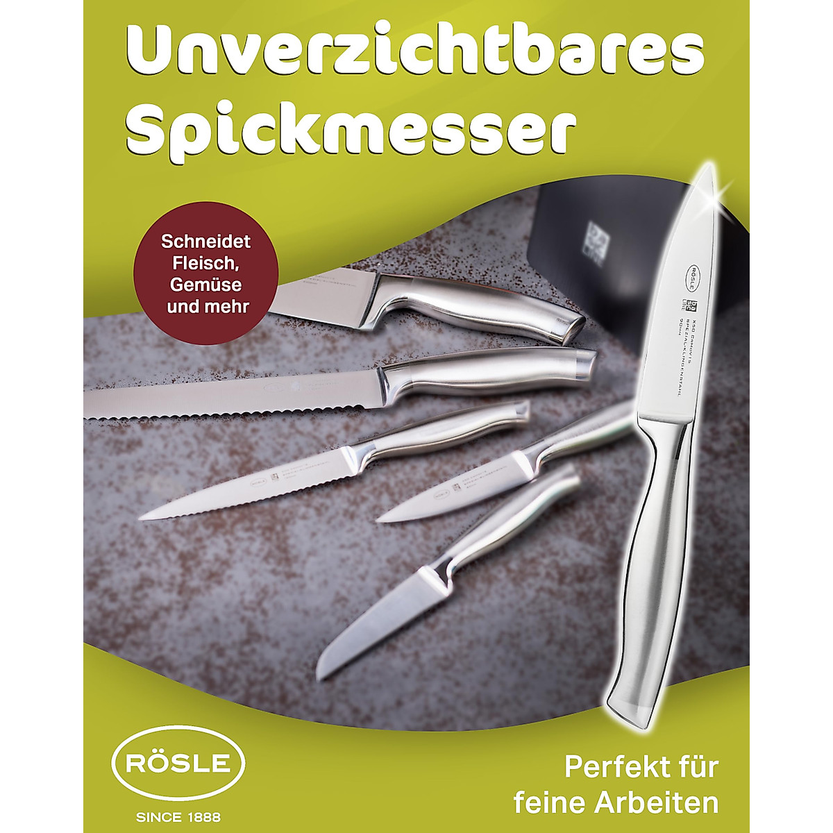 Rosle Basics Line Stainless Steel Pairing Knife, 3.5-inch Blade