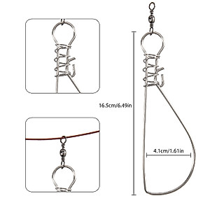 Goture Fishing Stringer Live Fish Lock, Stainless Steel Fish Stringer Clip, Big Fish Wire Rope Cable with Float and Plastic Handle, Fishing Holder Kit with High Strength 10 Snaps/Buckles