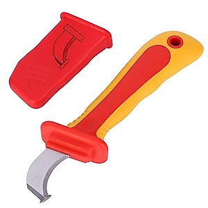 1000V Insulated Dismantling Knife Insulated Electricians Cable Stripping Knives with Non Slip Handle for Circuit Breaking Installation