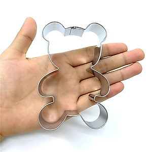 LILIAO Teddy Bear & Duck Cookie Cutters Kids, Baby Shower Biscuit Bread Sandwich Cutters, Stainless Steel