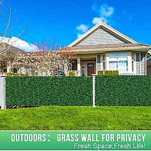 Grooy 12PCS Boxwood Panels, 20"x20" Grass Wall, Plant Wall, Grass Backdrop Wall, Privacy Screen, Sun Protected Green Wall Decor Outdoor, Indoor, Garden, Backyard and Décor