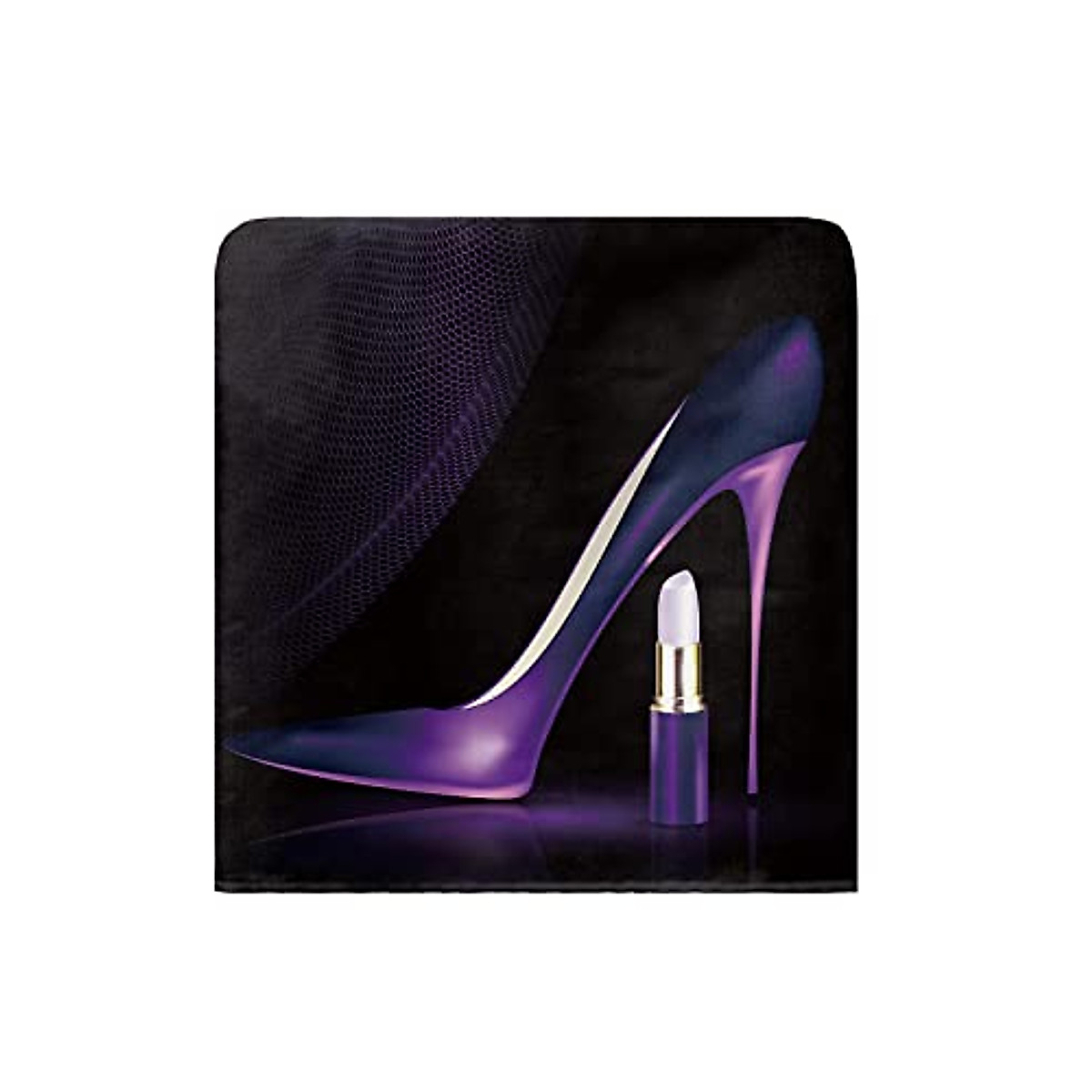 Dining Chair Back Covers, Purple Lipstick and High Heel Black Chair Covers Chair Slipcovers Protective Covers for Holiday Party Festival Decoration, Set of 4