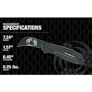 Southwire - 65029440 Tools & Equipment HBKN Hawk Bill Pocket Knife, 2.6" blade, 8CR13MOV Stainless Steel- curved blade for pull cuts and splicing