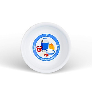 Health Beet MyPlate Portion Control Plate with Dairy Bowl & Parents Guide – 4 Divided Sections of Fruit Grains Veggies Proteins - Sectioned Plates for Health Education - (Set of 1 Each)