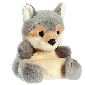 Aurora® Adorable Palm Pals™ Lucian Wolf™ Stuffed Animal - Pocket-Sized Play - Collectable Fun - Gray 5 Inches