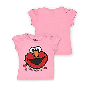 Sesame Street Girls' Modern/Fitted, Pink Elmo Loves You, 3T