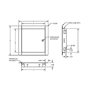 Acudor ED-2002 14" x 14" Flush Access Door, White (1)