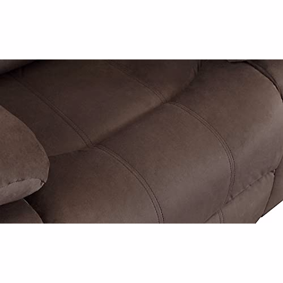 Blackjack Furniture Winthrop 60" Modern Manual Reclining Loveseat, Soft Microfiber Upholstery, Extra Padded Back, Lumbar Support & Smooth Reclining Mechanism, Space-Saving Recliner, Loveseat, Brown