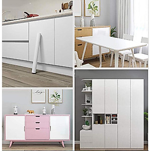 Yasinet White Wallpaper Solid White Peel and Stick Wallpaper White Contact Paper Waterproof Self Adhesive Removable Wallpaper Decorative for Wall Bedroom Vinyl Film 17.7" x118"