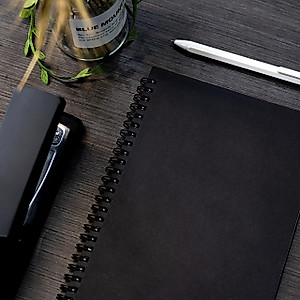 DSTELIN 10 inch x 7.5 inch, 100GSM, Blank Spiral Notebook, 1-Pack, Soft Cover, Sketch book, 120 Pages / 60 Sheets, (Black)