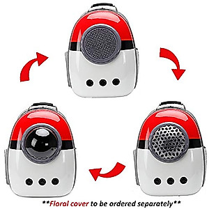 Expandable Cat Carrier Backpack Bubble, Space Capsule Bubble Pet Travel Carrier for Small Dog, Pet Hiking Traveling Backpack (Pokemon, Expandable Backpack - Solid Hard)