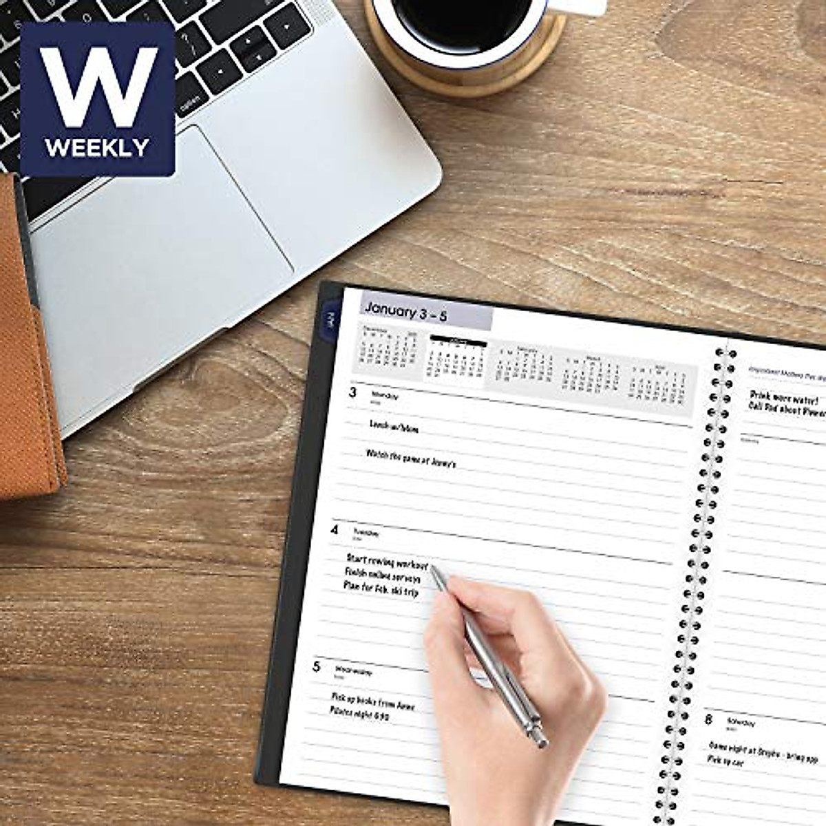 2022 Weekly & Monthly Planner by AT-A-GLANCE, 8-1/2" x 11", Large, Wirebound, DayMinder, Black (GC54507)