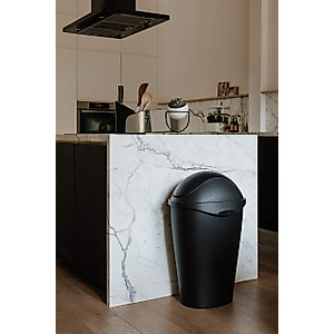 Umbra Swinger 12-Gallon Swing-Top Waste Can, Black, 11-20