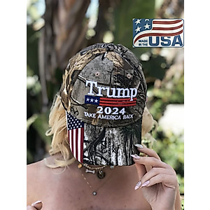 Made in USA Trump Hat 2024 Take America Back Camo Hat Adjustable Cap Hat Presidential Election Campaign (Cameo Mesh)