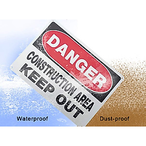 Danger Constructicn Area Keep Out Sign,Danger Do Not Enter Sign Metal Danger Sign 10x14 Inch Rust Free Aluminum UV Printed Easy to Mount Weather Resistant Long Lasting Ink (4-Pack)…