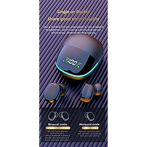 Wireless Headphones, Wireless Bluetooth Headphones, Waterproof Touch Ergonomic Headphones, Surround Sound, Noise Cancellation, Led Display Charging Case, Fast Charging, Anti-Allergic.
