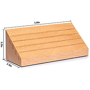 Yellow Mountain Imports Standard-Size Solid Beechwood Playing Card Holders/Racks - Set of 2 Card Organizers