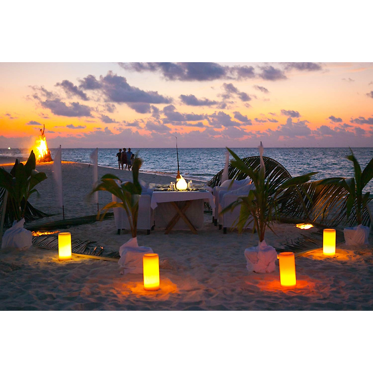 GenSwin Waterproof Flameless Flickering LED Candles with Remote & Timer,Battery Operated Pillar 3D Wick Candles for Indoor Outdoor Lanterns, Won’t melt, Long-Lasting(White, Set of 3)