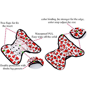 simfamily One Size Fit All Baby Reusable Waterproof Diaper Nappy Cover Double Gussets