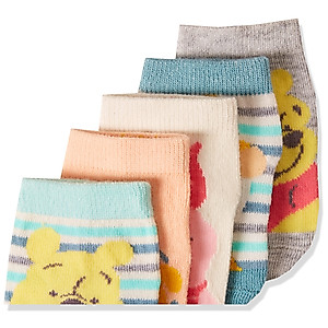 WINNIE THE POOH unisex baby Winnie the Pooh 5 Pack Shorty Socks, Assorted Blue, 12-24 Months US