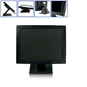 Yaminie Touch Screen LCD POS Stand, OSD Control System, 15" ABS Touchscreen Monitor with Adjustable Angle Stable Base for Office, POS, Retail, Restaurant, Bar, Gym (ABS Material)