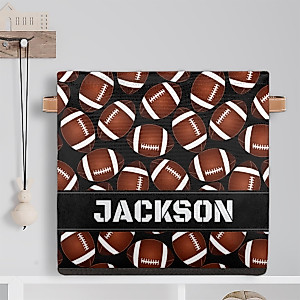 RIRIX Personalized Storage Bin, Custom Storage Baskets for Organizing with Handles, Foldable Storage Box for Closet Cloth Baskes Toy Football