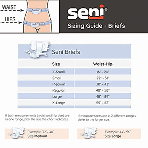 Seni Super Plus Incontinence Brief Regular Breathable / Overnight, S-RE10-BP1, Heavy to Severe, 40 Ct