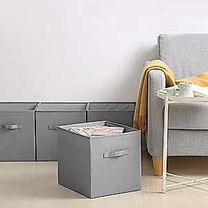 Storage Box Storage Bins 3 Pack Storage Cube Basket Bins Cloth Folding Box Closet Drawers Container Dresser Basket Organizer Shelf Collapsible for Underwear Sock Bra Tight Kids Toy (Gray)