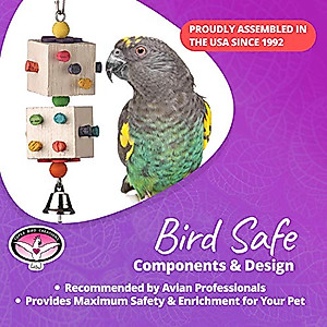 Super Bird Creations SB1103 Parrot-Dice Bird Toy, Medium Bird Size, 9" x 2.5" x 2.5"