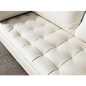 US Pride Furniture NS5454-L Caladeron Mid-Century Modern Loveseat in Faux Leather, PVC White