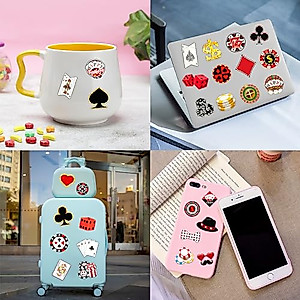 Casino Theme Temporary Tattoos Birthday Party Decorations Favors Decor Supplies Cute Tattoo Stickers 8 Sheets 96 PCS Gifts for Kids Boys Girls Games Classroom Rewards Prizes Carnival Christmas