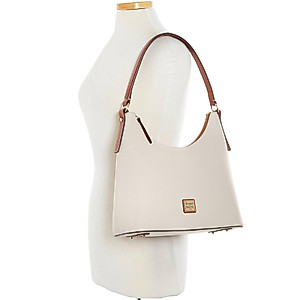 Dooney & Bourke Women's Hobo Bag in Pebble Grain Leather, Large Handbag with Single Shoulder Strap, White