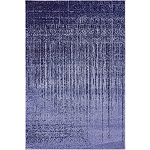 Unique Loom Del Mar Collection Area Rug-Transitional Inspired with Modern Contemporary Design, Rectangular 4' 0" x 6' 0", Blue/Navy Blue